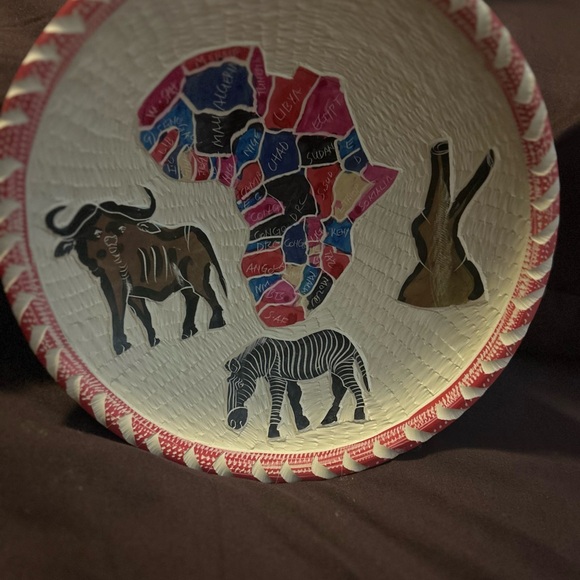 Source Unknown | Accents | African Decorative Plate Featuring Map Of ...